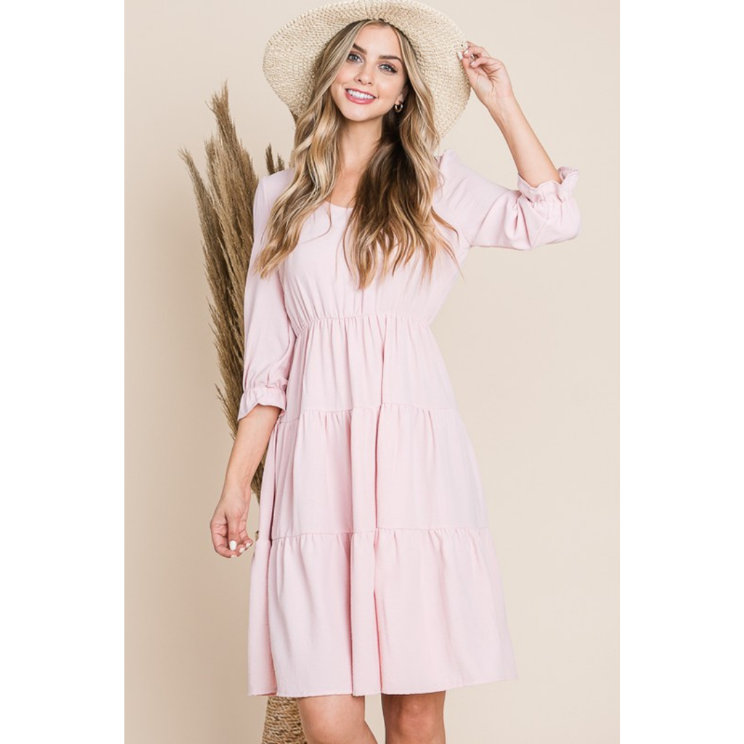 Blush 3 Tier Dress – Pear Tree Boutique